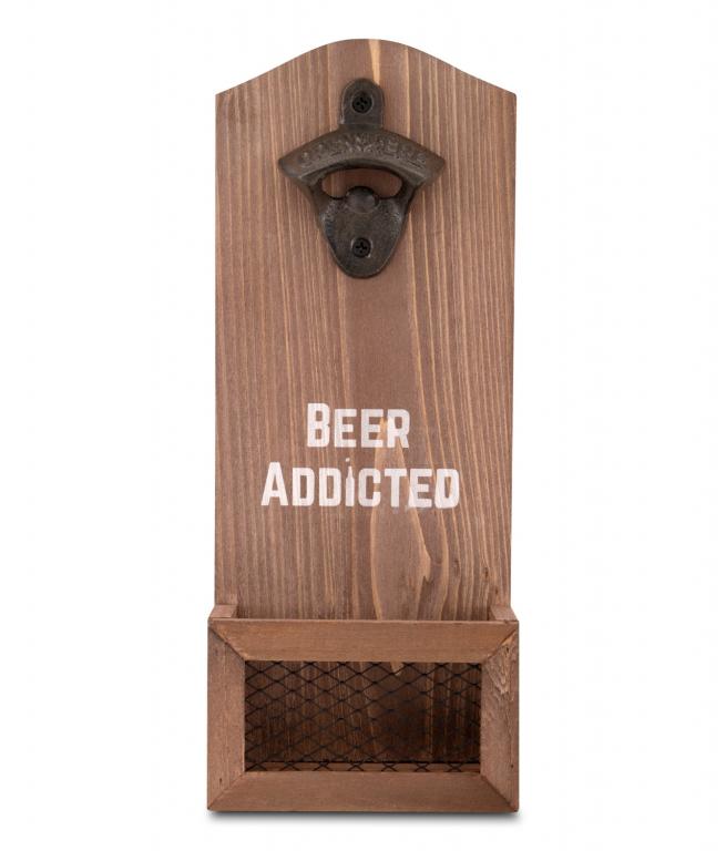 Wall-Mounted Beer Bottle Opener with Catcher - BeerAddicted